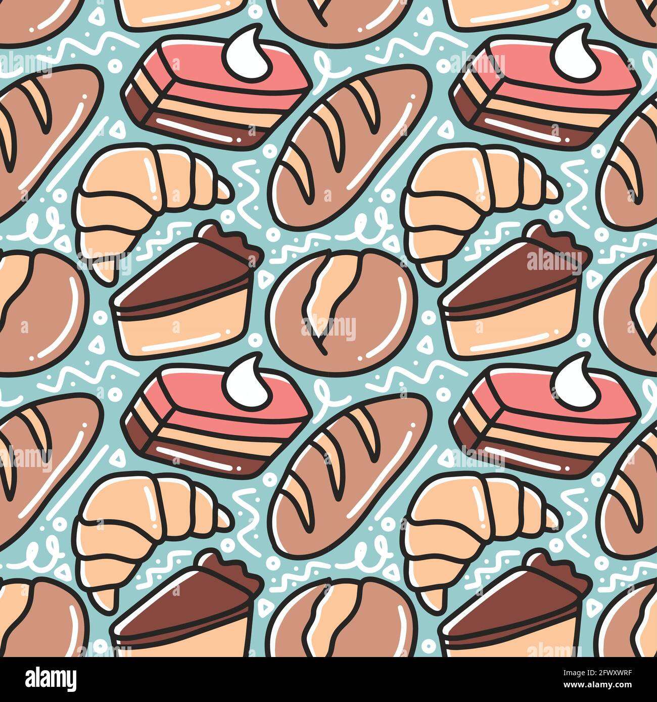 art decoration of pastry hand drawing background Stock Vector Image ...