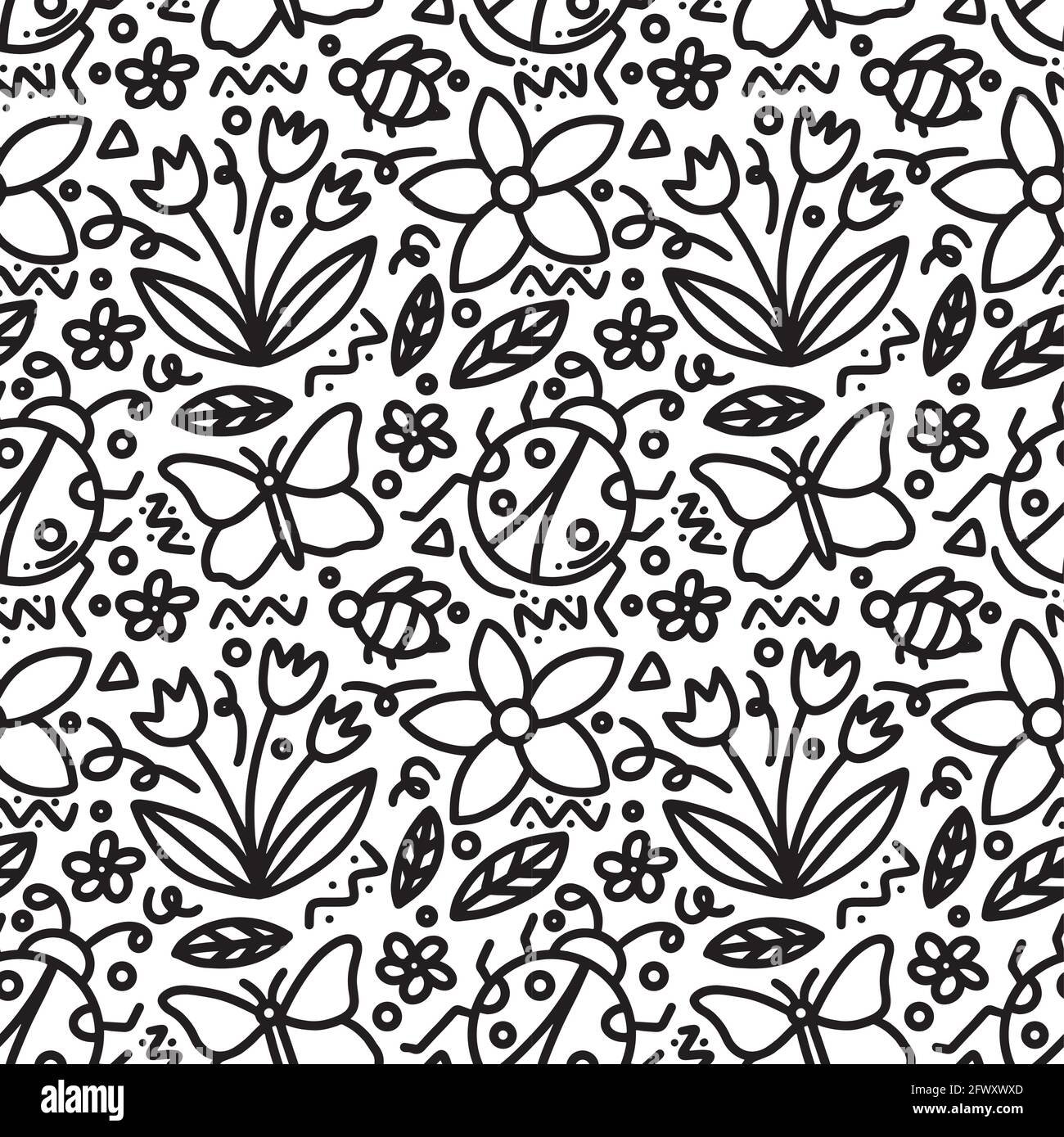 doodle set of spring art hand drawing Stock Vector Image & Art - Alamy