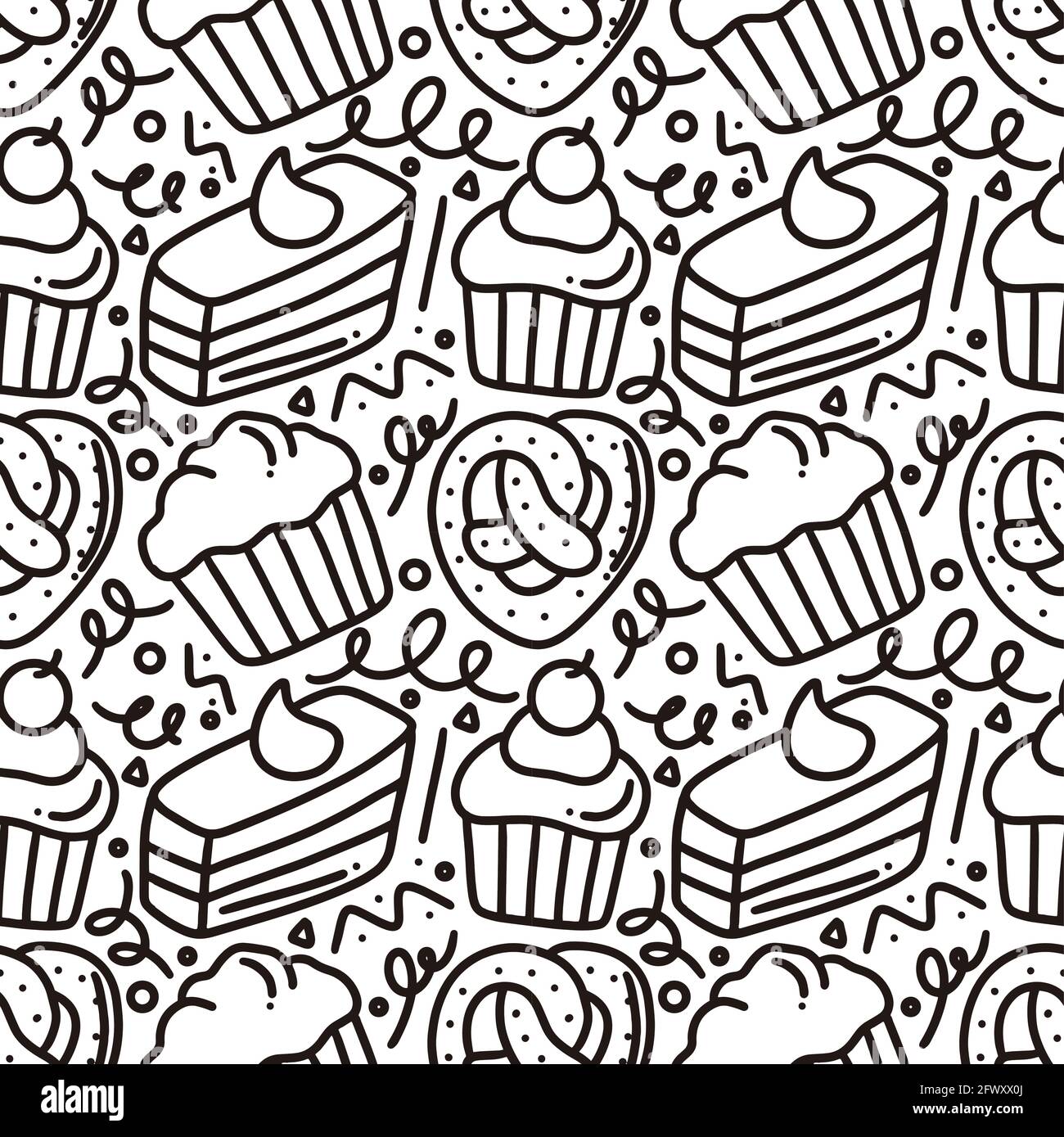 art decoration of pastry hand drawing background Stock Vector Image ...