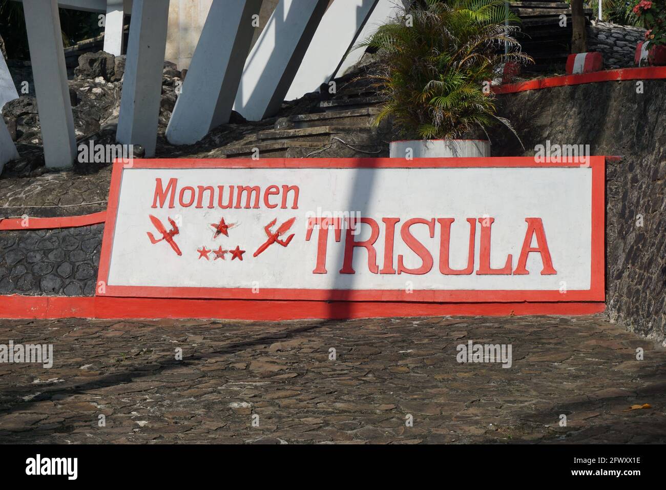 Trisula monument. The trident monument was built to commemorate the ...