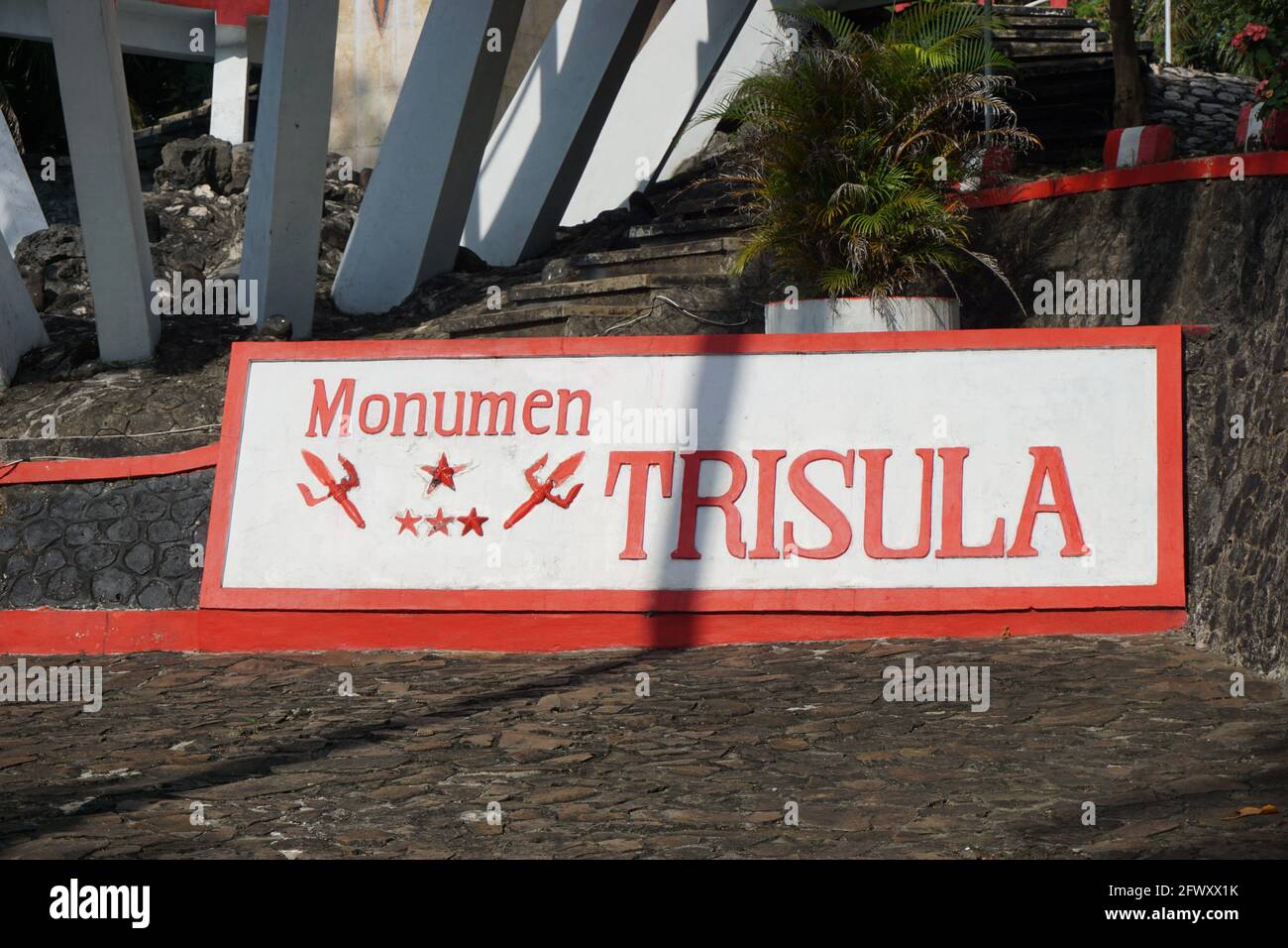 Trisula monument. The trident monument was built to commemorate the ...