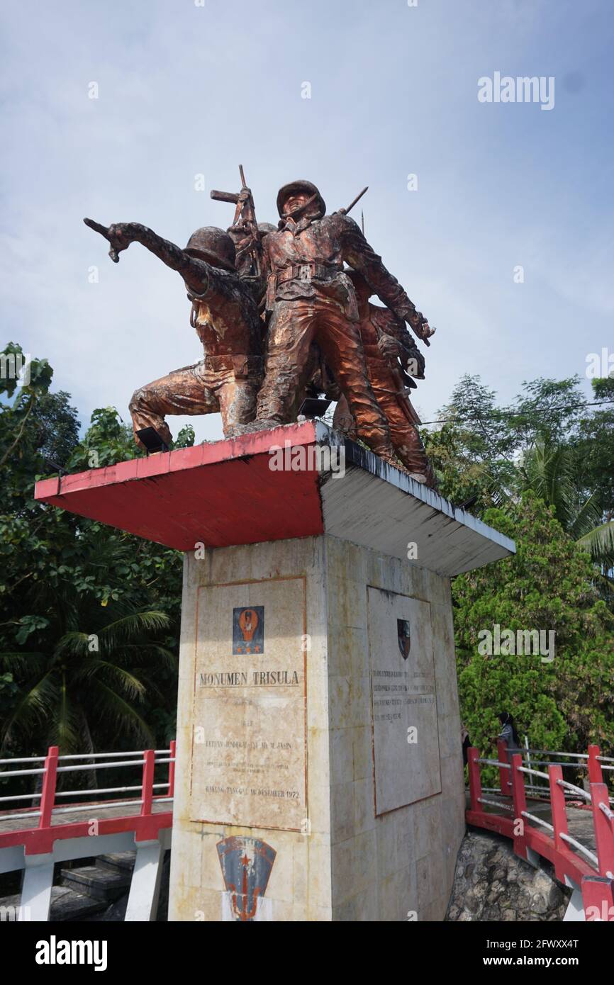 Trisula monument. The trident monument was built to commemorate the ...