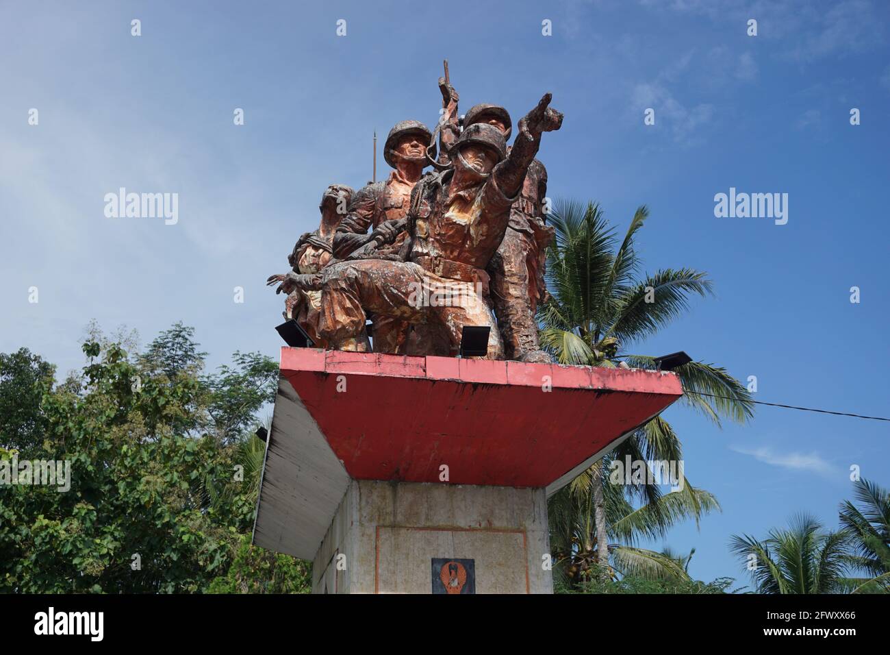 Trisula monument. The trident monument was built to commemorate the ...