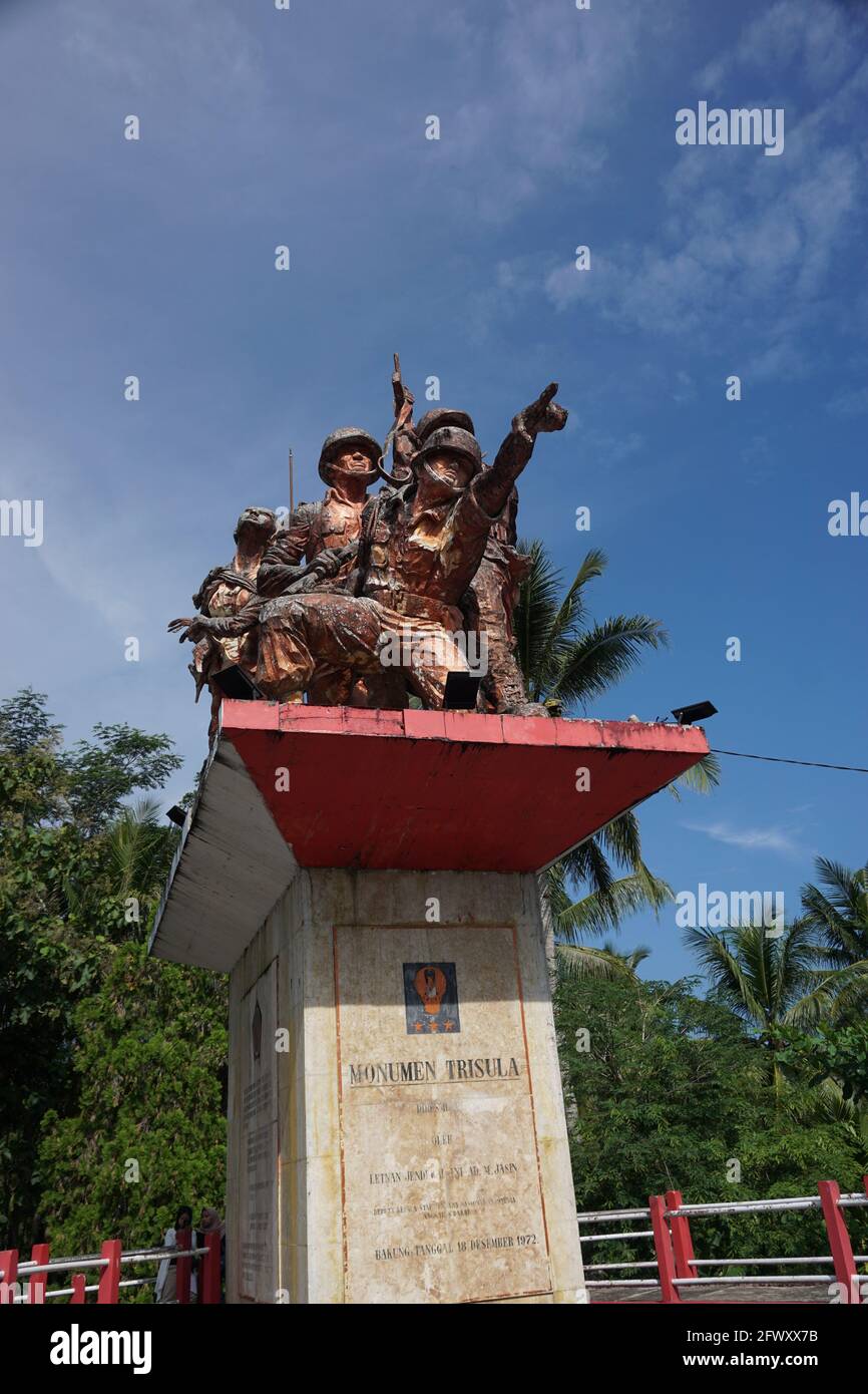 Trisula monument. The trident monument was built to commemorate the ...