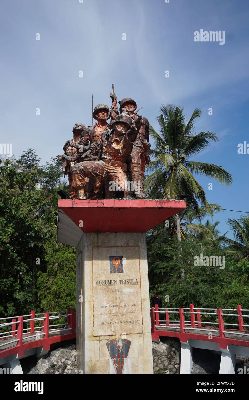 Trisula monument. The trident monument was built to commemorate the ...