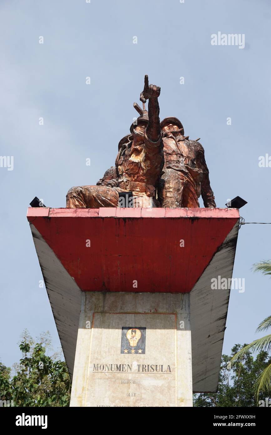 Trisula monument. The trident monument was built to commemorate the ...