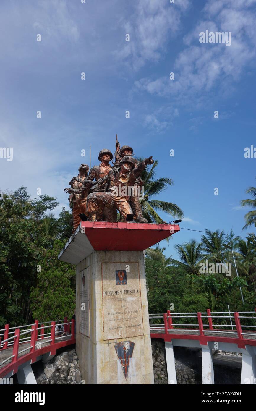 Trisula monument. The trident monument was built to commemorate the ...