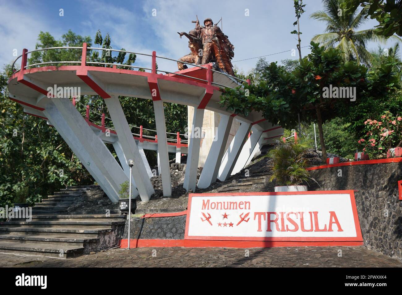 Trisula monument. The trident monument was built to commemorate the ...