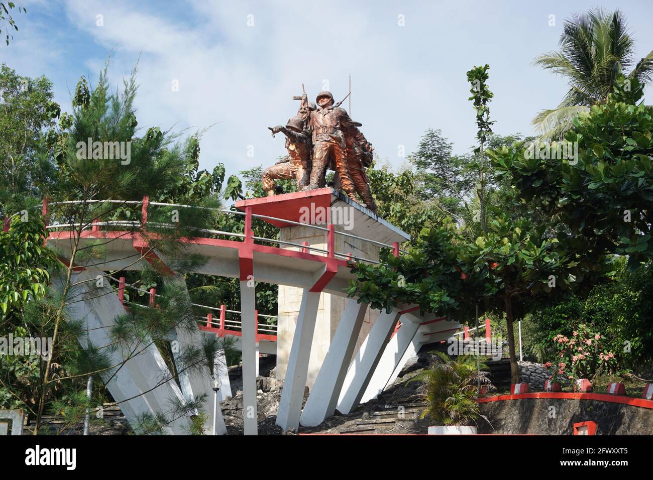 Trisula monument. The trident monument was built to commemorate the ...