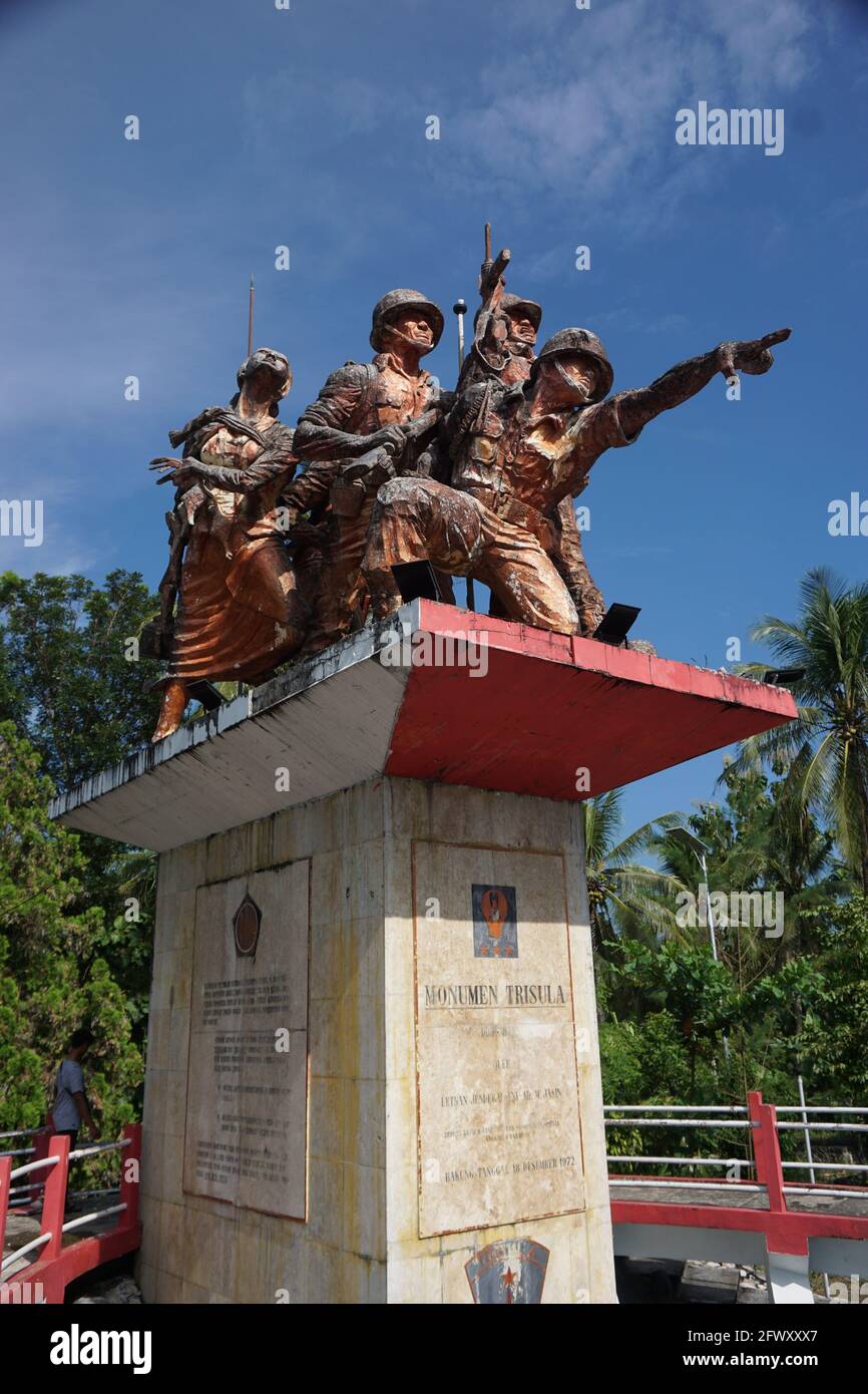 Trisula monument. The trident monument was built to commemorate the ...