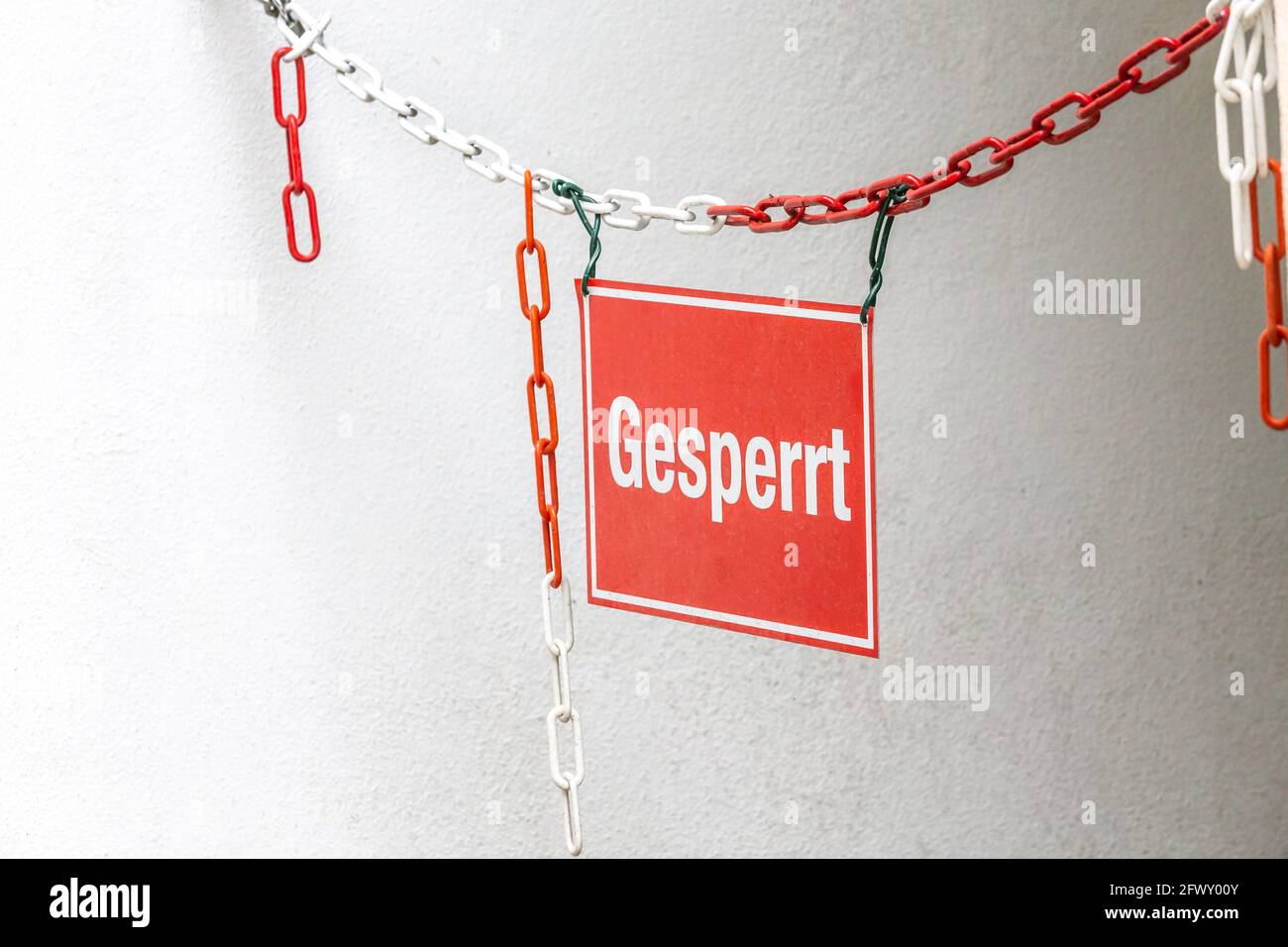 german sign gesperrt, which means closed Stock Photo - Alamy