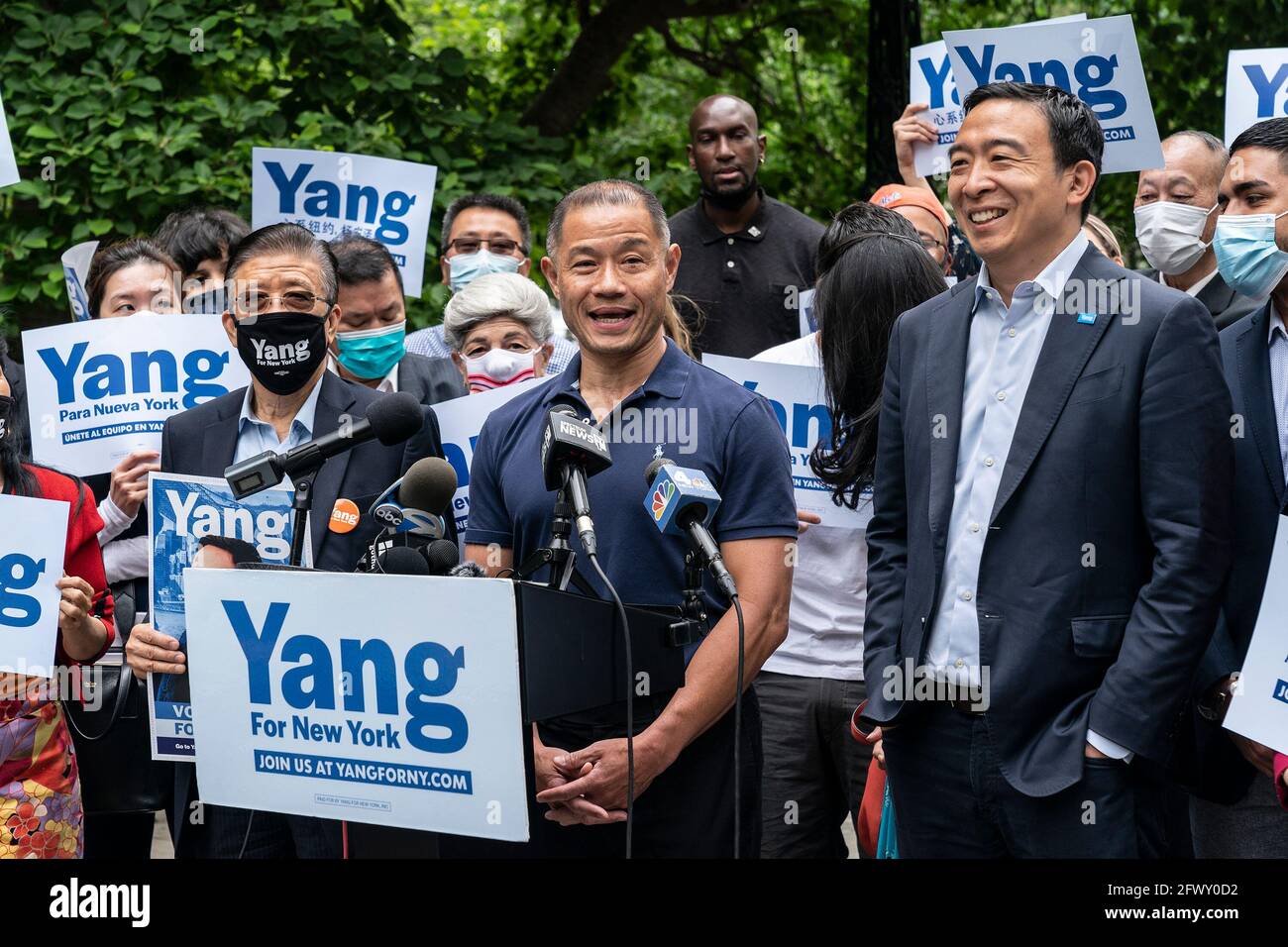 New York, United States. 24th May, 2021. State Senator John Liu speaks ...
