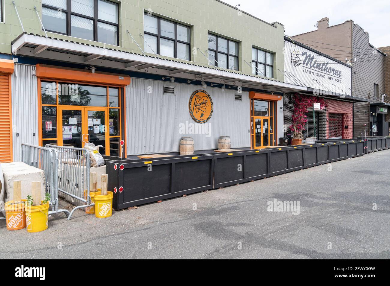 New York, United States. 24th May, 2021. View of Flagship Brewing ...