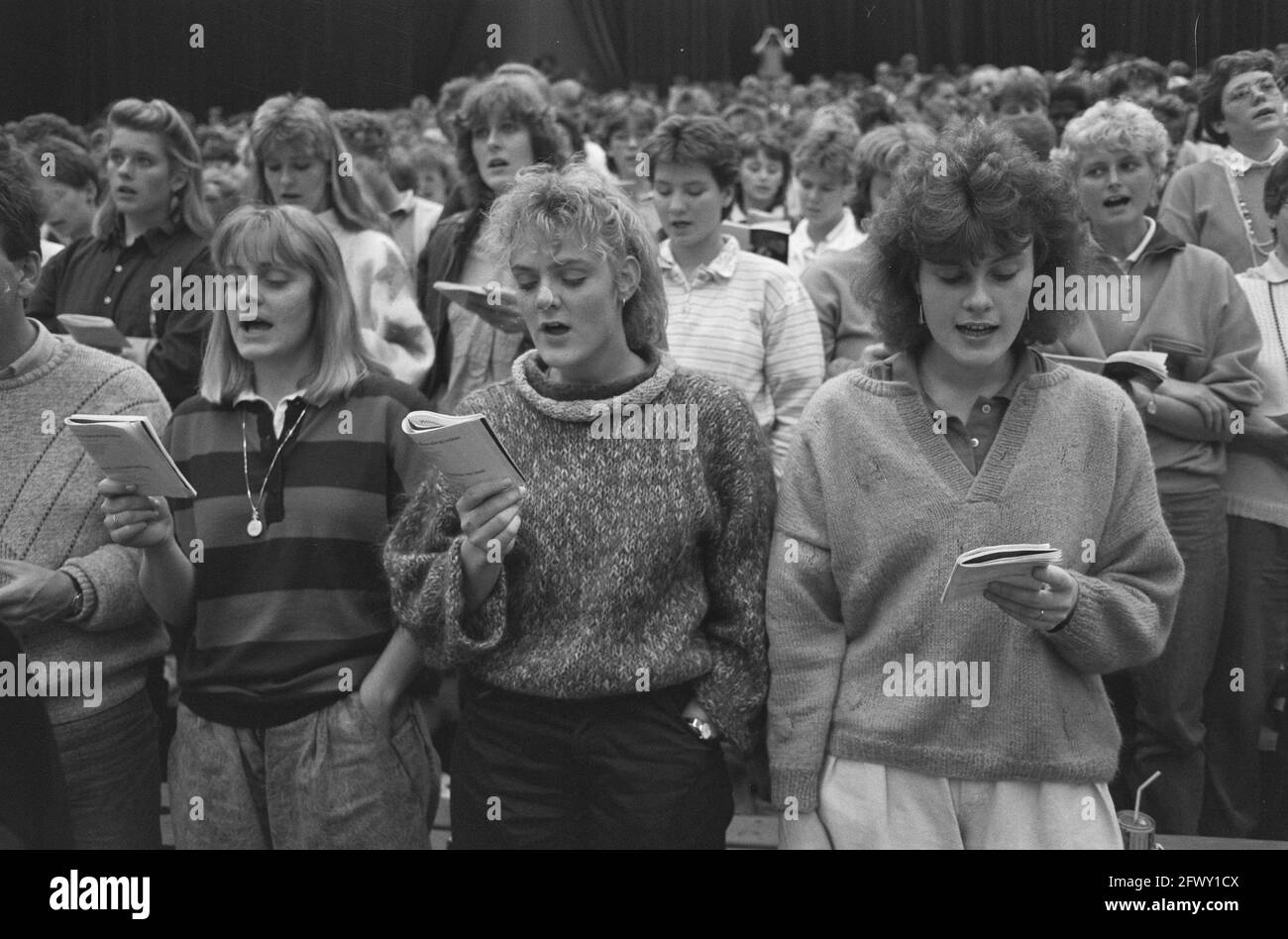 EO youth day in Jaarbeurs in Utrecht; young people with bible during ...