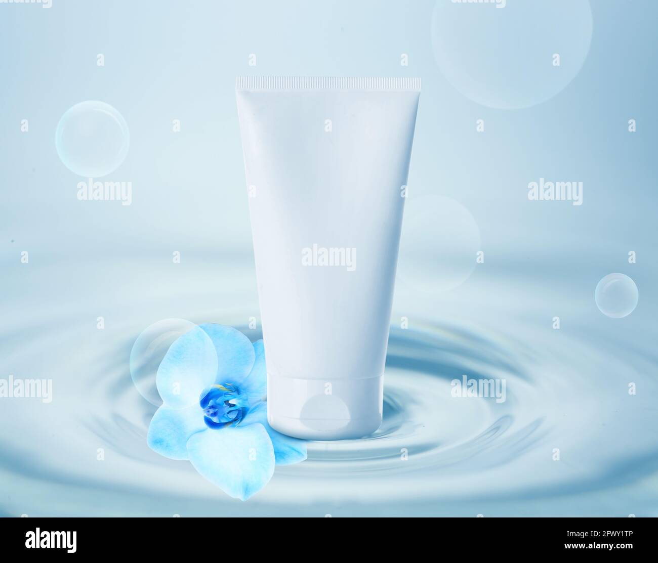 Natural shampoo with orchid flower in clean water Stock Photo - Alamy