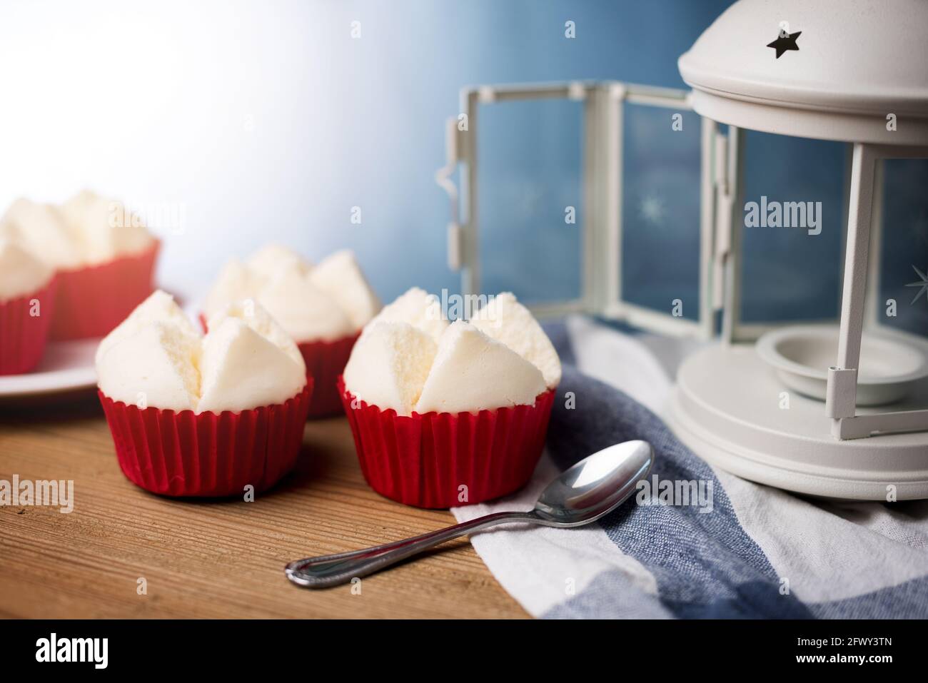 Thai steamed cupcakes or cotton wool cupcakes also called Pui Fai in ...