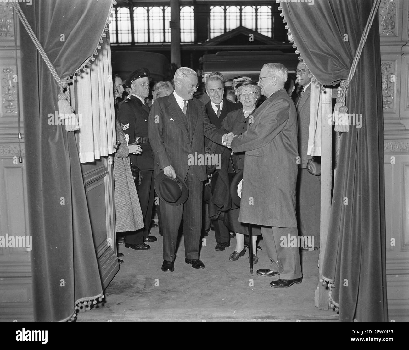 Former President Harry Truman arrives at Hollands Spoor Station in The ...