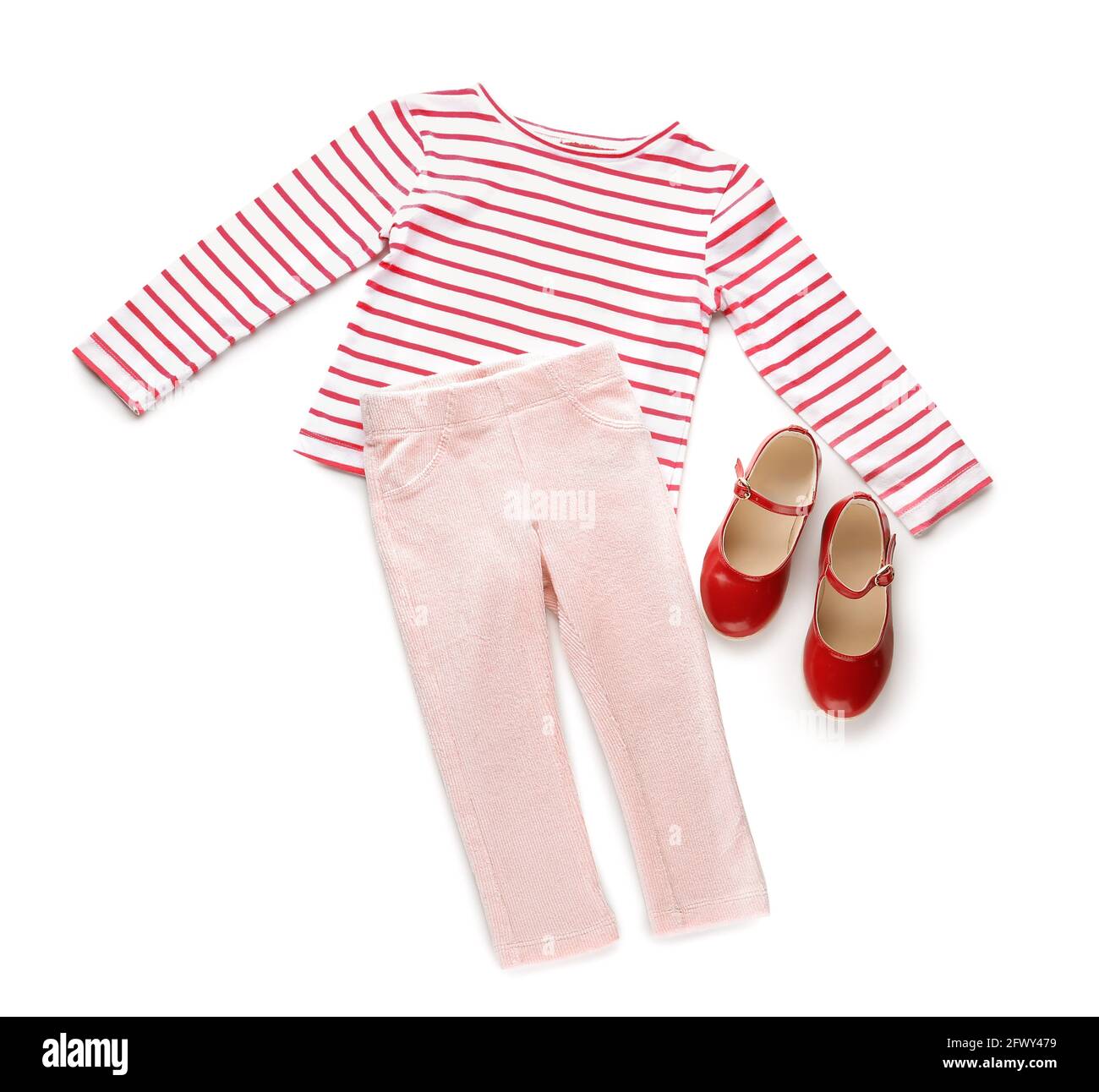 Children's clothes on white background Stock Photo - Alamy