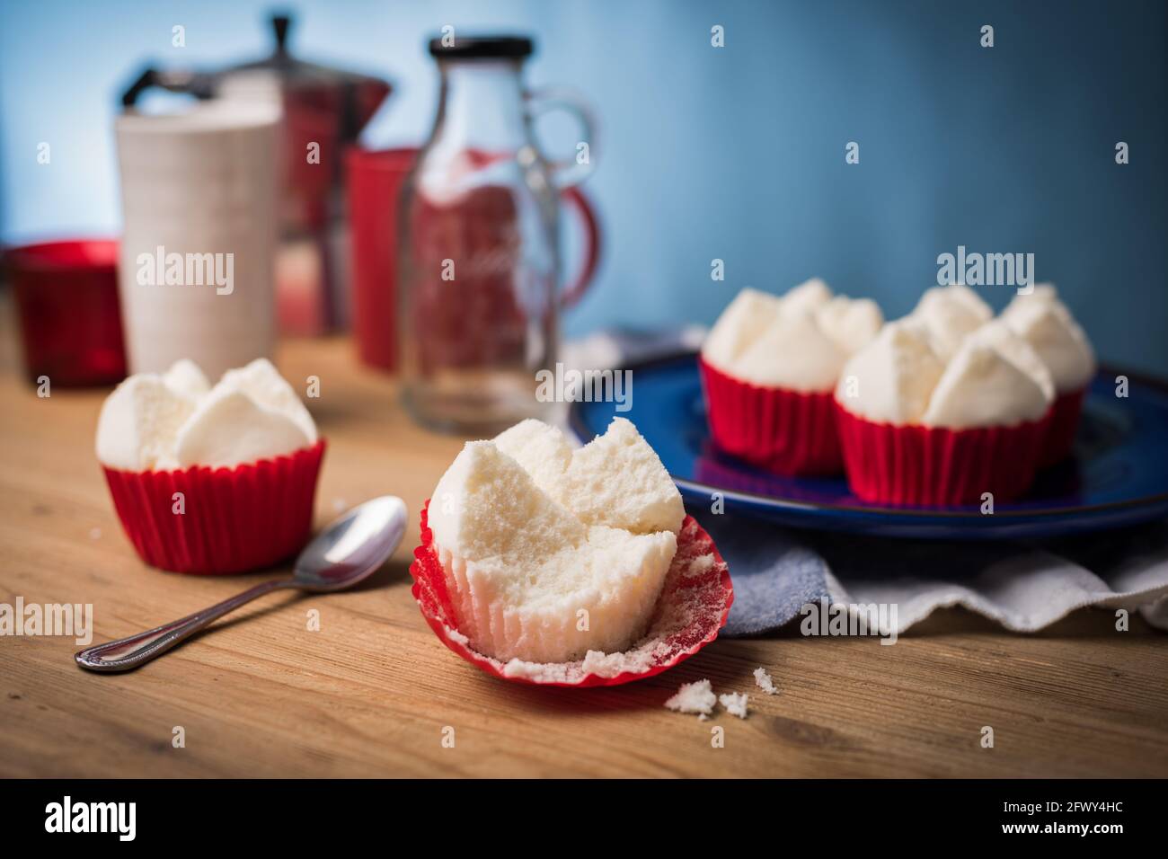 Thai steamed cupcakes or cotton wool cupcakes also called Pui Fai in ...