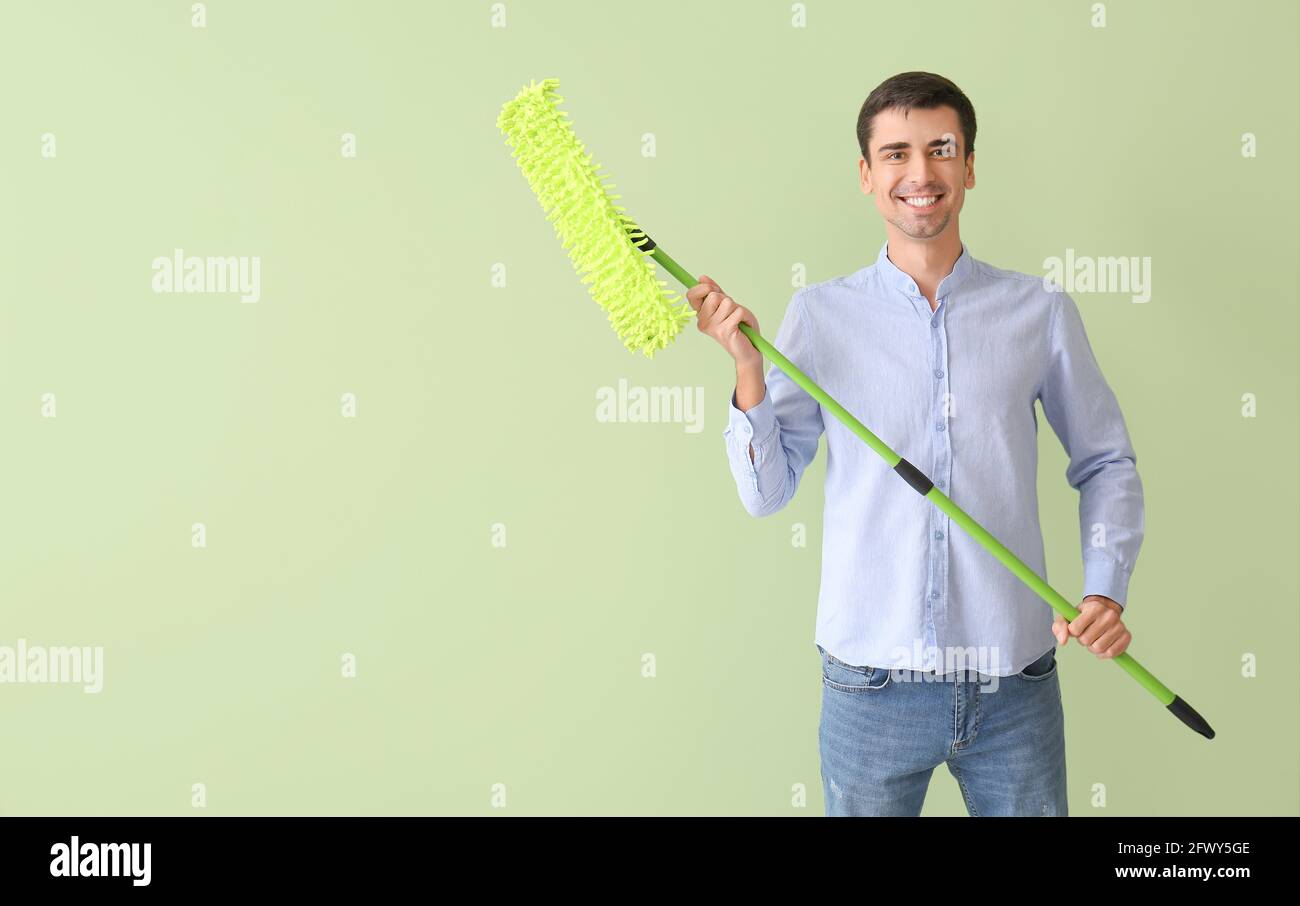 Handsome young man mop hi-res stock photography and images - Alamy