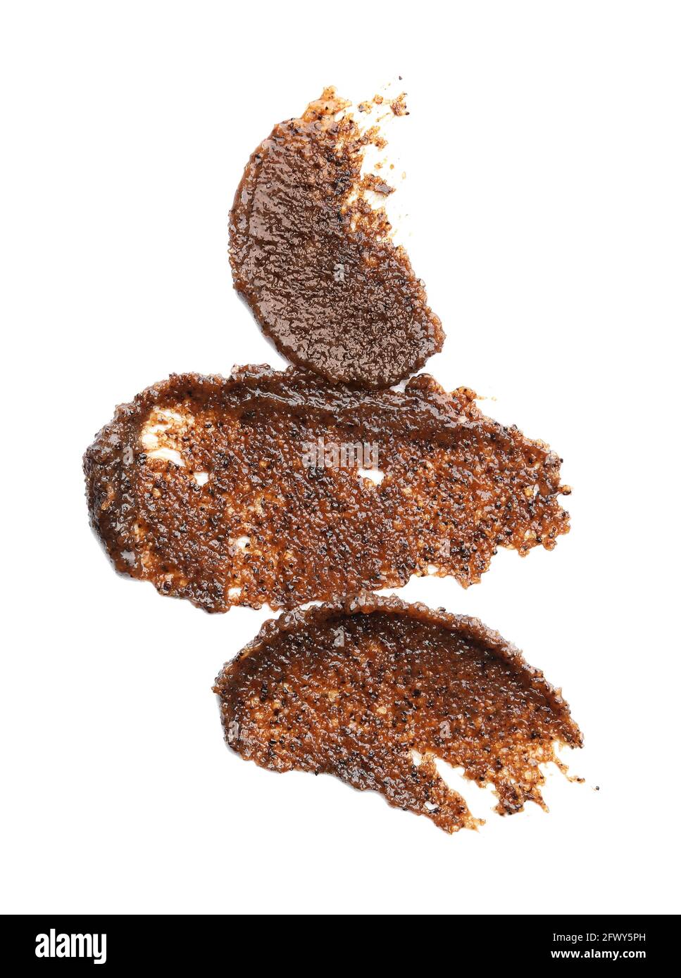 Samples of body scrub on white background Stock Photo - Alamy
