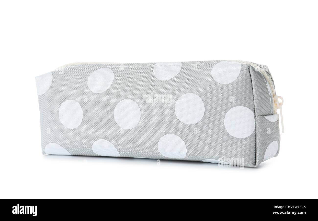 Pencil case on white background Stock Photo - Alamy
