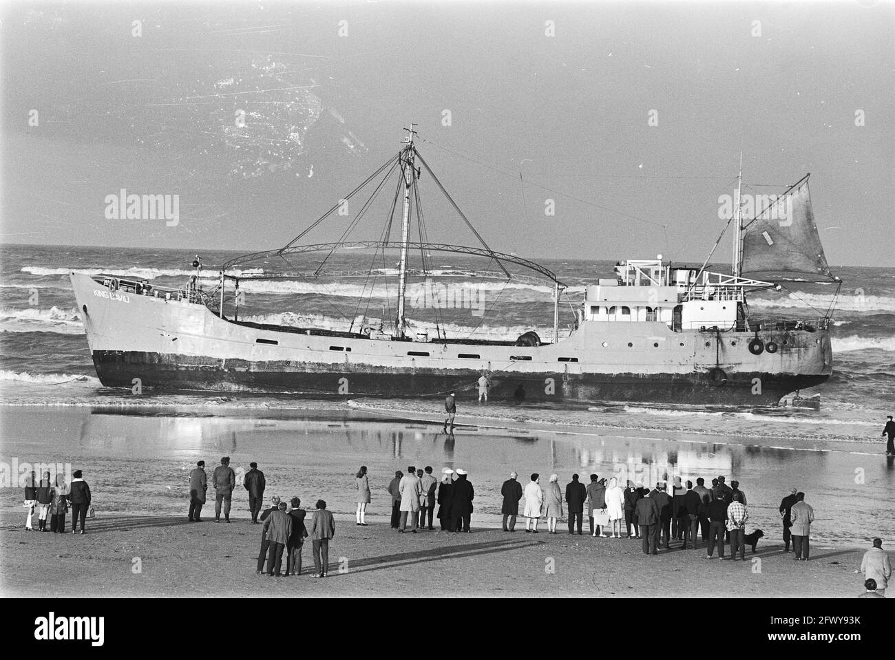Radio broadcasting ship Radio Capitol stranded by storm near Noordwijk ...