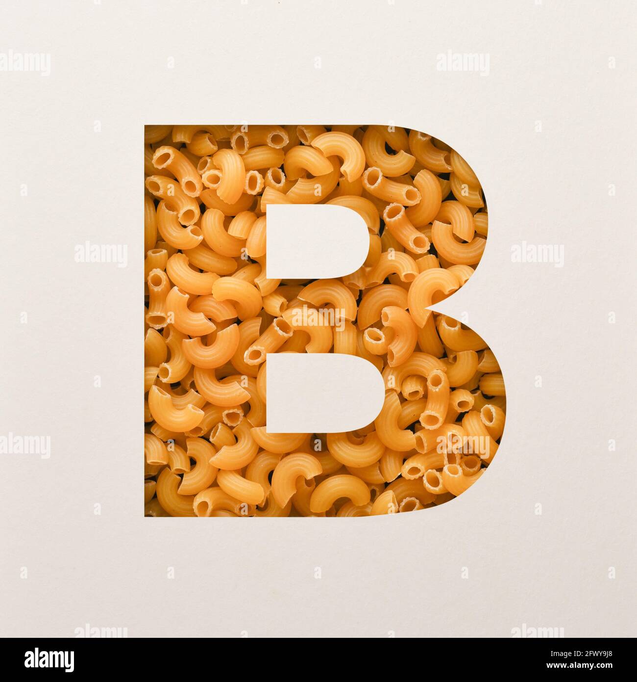 Font design, Abstract alphabet font with elbow macaroni, realistic food ...