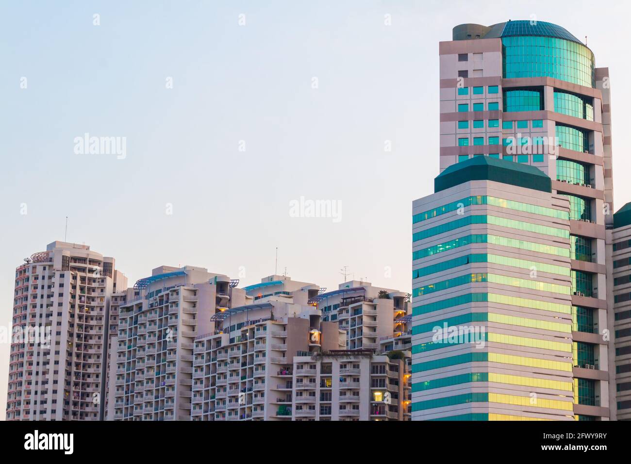 modern condominium near with office building background Stock Photo - Alamy