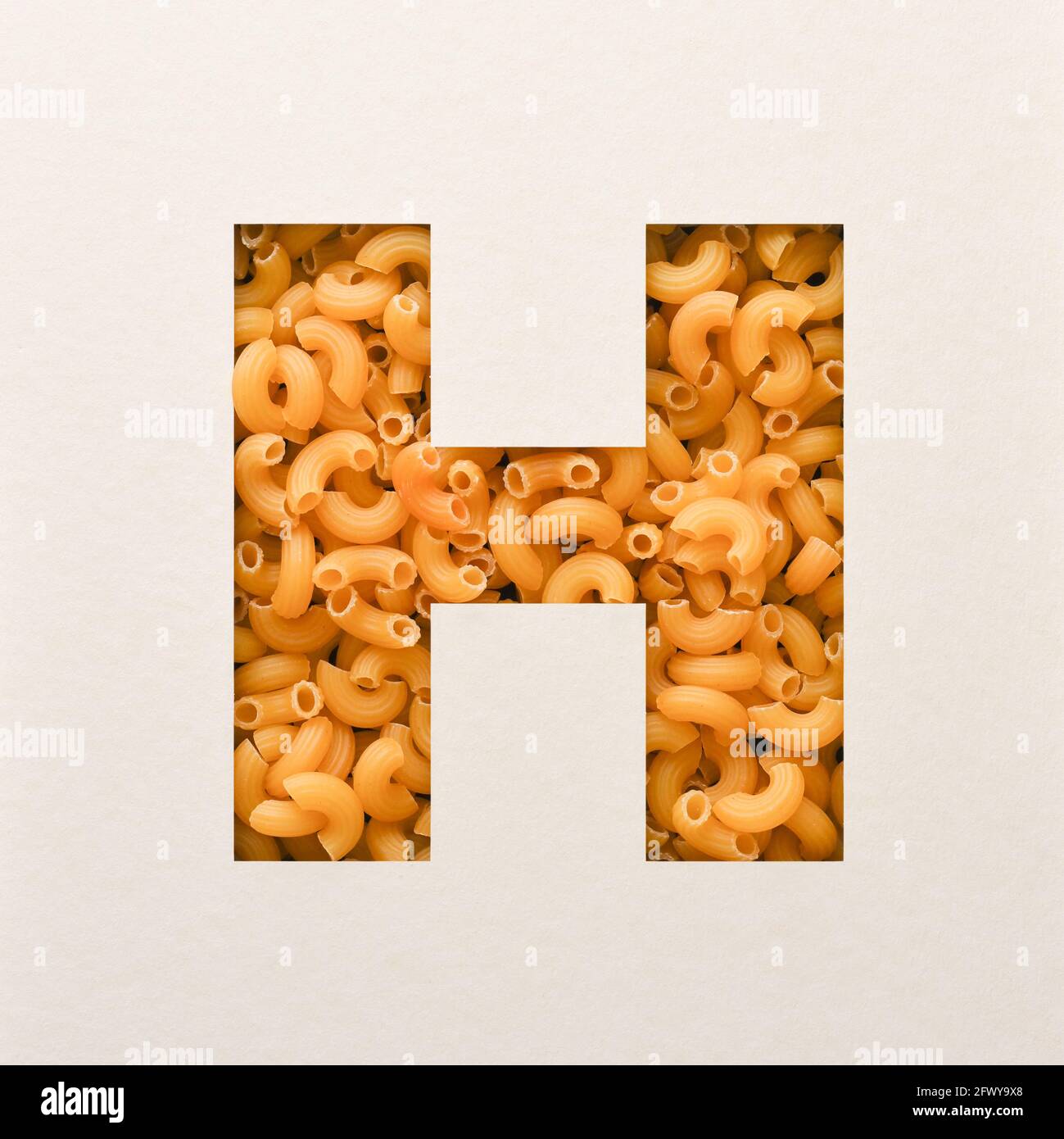 Font design, Abstract alphabet font with elbow macaroni, realistic food ...
