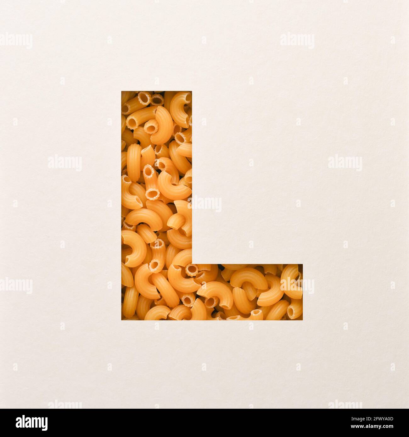 Font design, Abstract alphabet font with elbow macaroni, realistic food ...