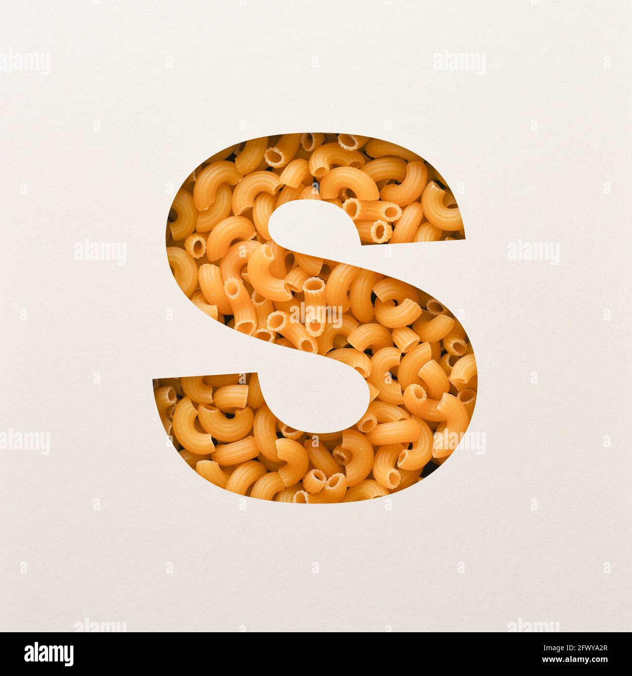 Font design, Abstract alphabet font with elbow macaroni, realistic food ...