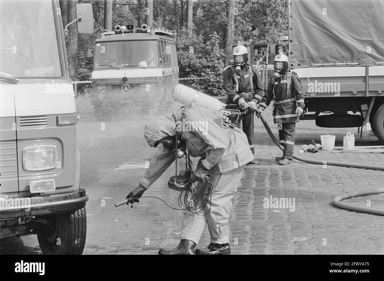 Disaster exercise around Borssele nuclear power plant; firefighter ...