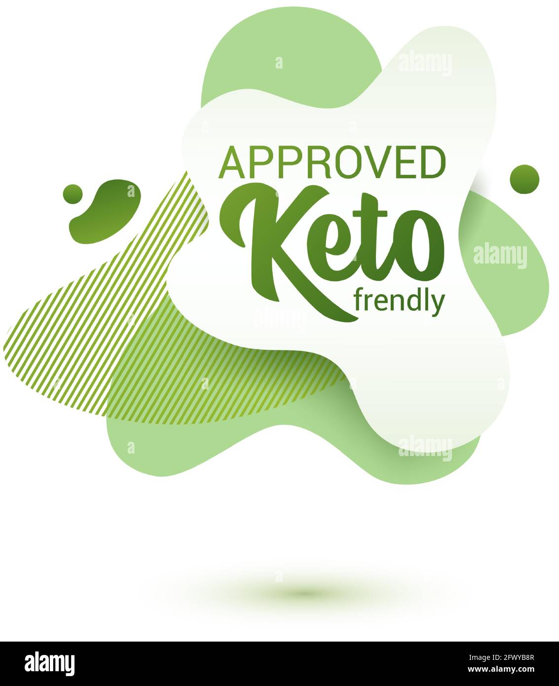 Keto frendly badge. Green amoeba design of sticker for keto diet menu ...