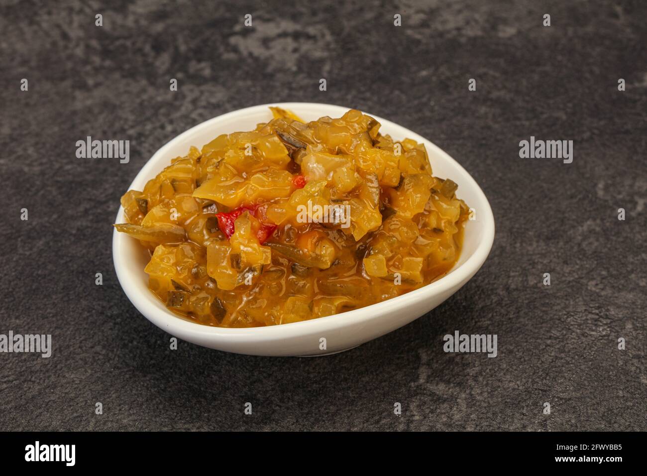 Relish sauce with cucumbers and mustard seeds Stock Photo - Alamy