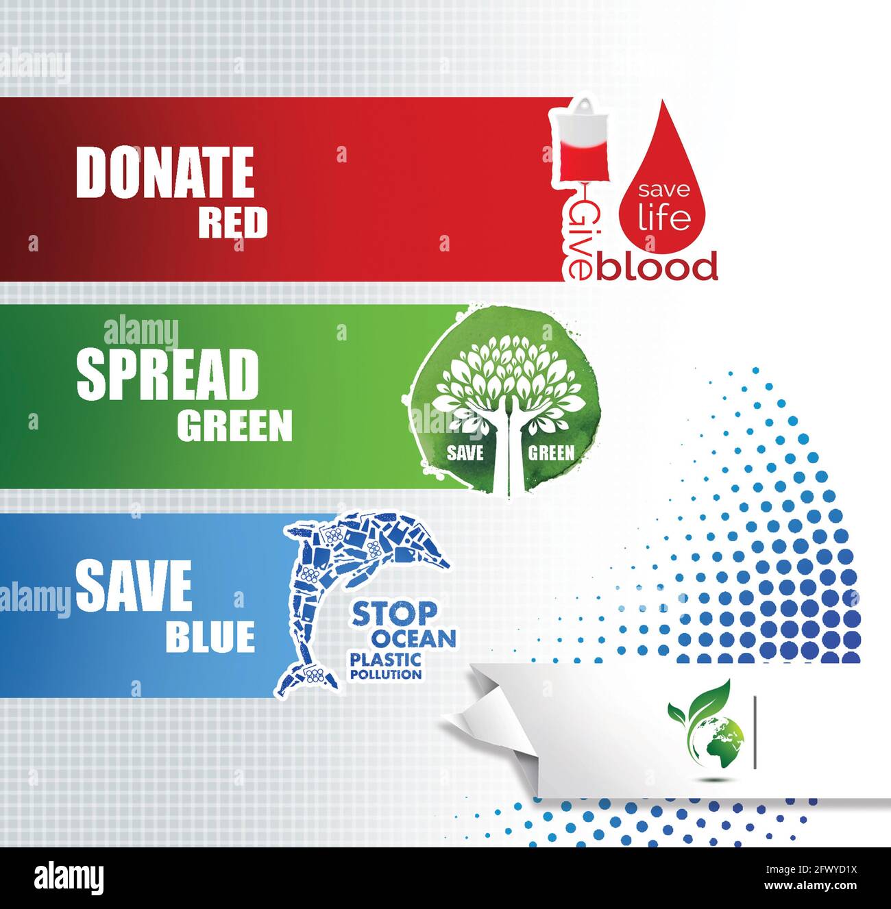 Save Earth Concept, Green Earth Layout Stock Photo - Alamy