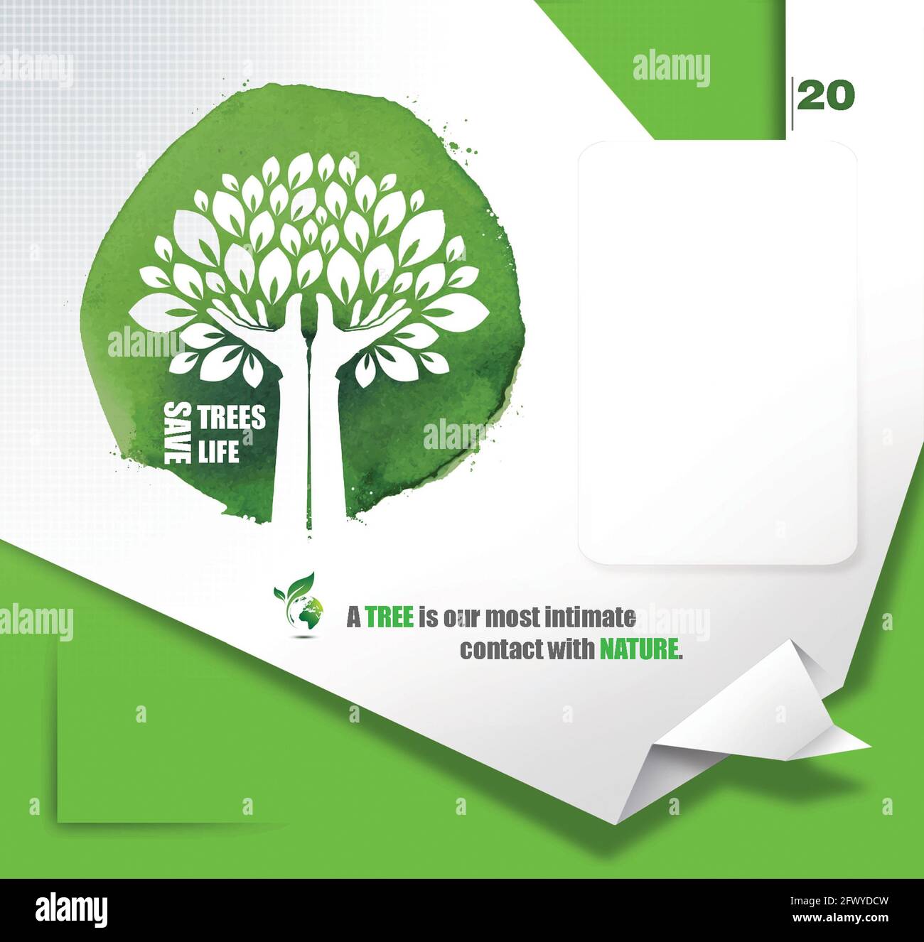 Save Earth Concept, Green Earth Layout Stock Photo - Alamy