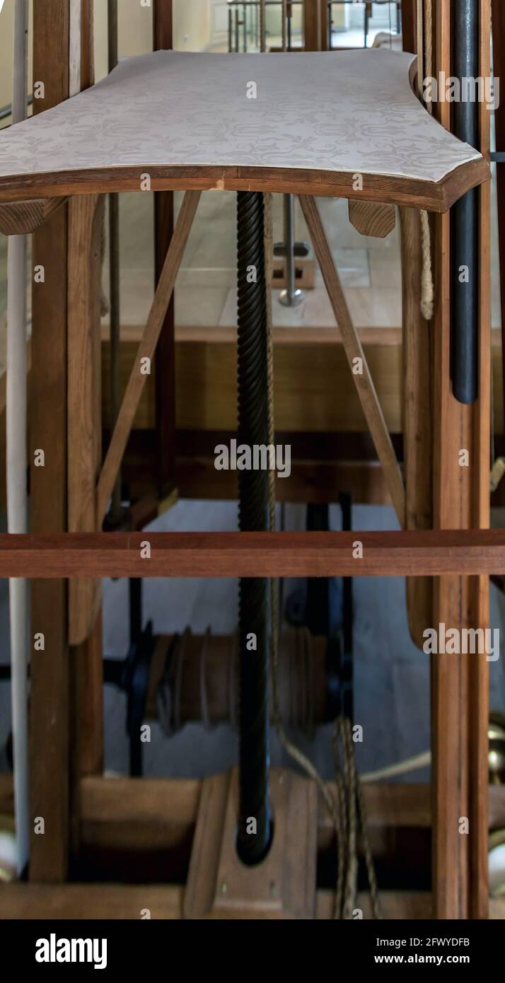 Mechanical tables mechanism. Technical levels below the ceremonial hall ...