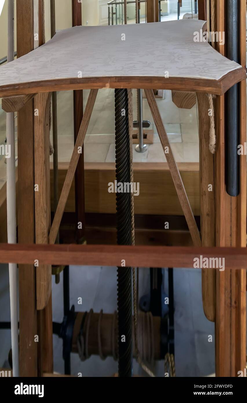 Mechanical tables. Technical levels below the ceremonial hall, food ...