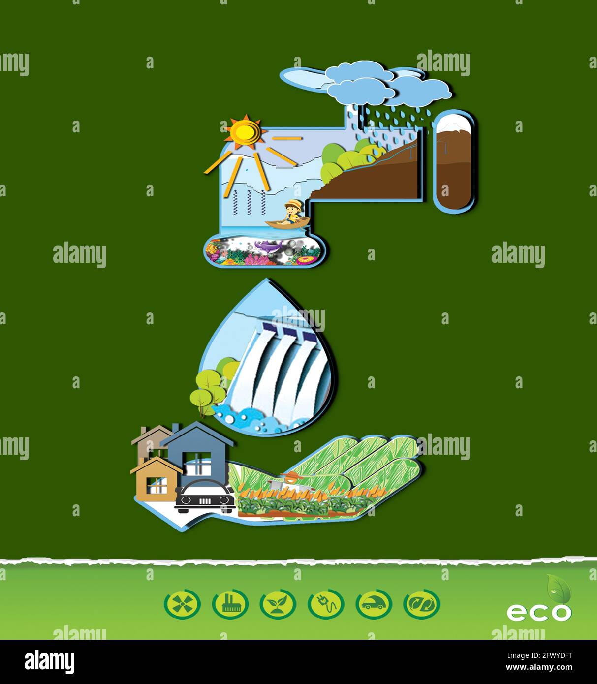 Save Earth Concept, Green Earth Layout Stock Photo - Alamy