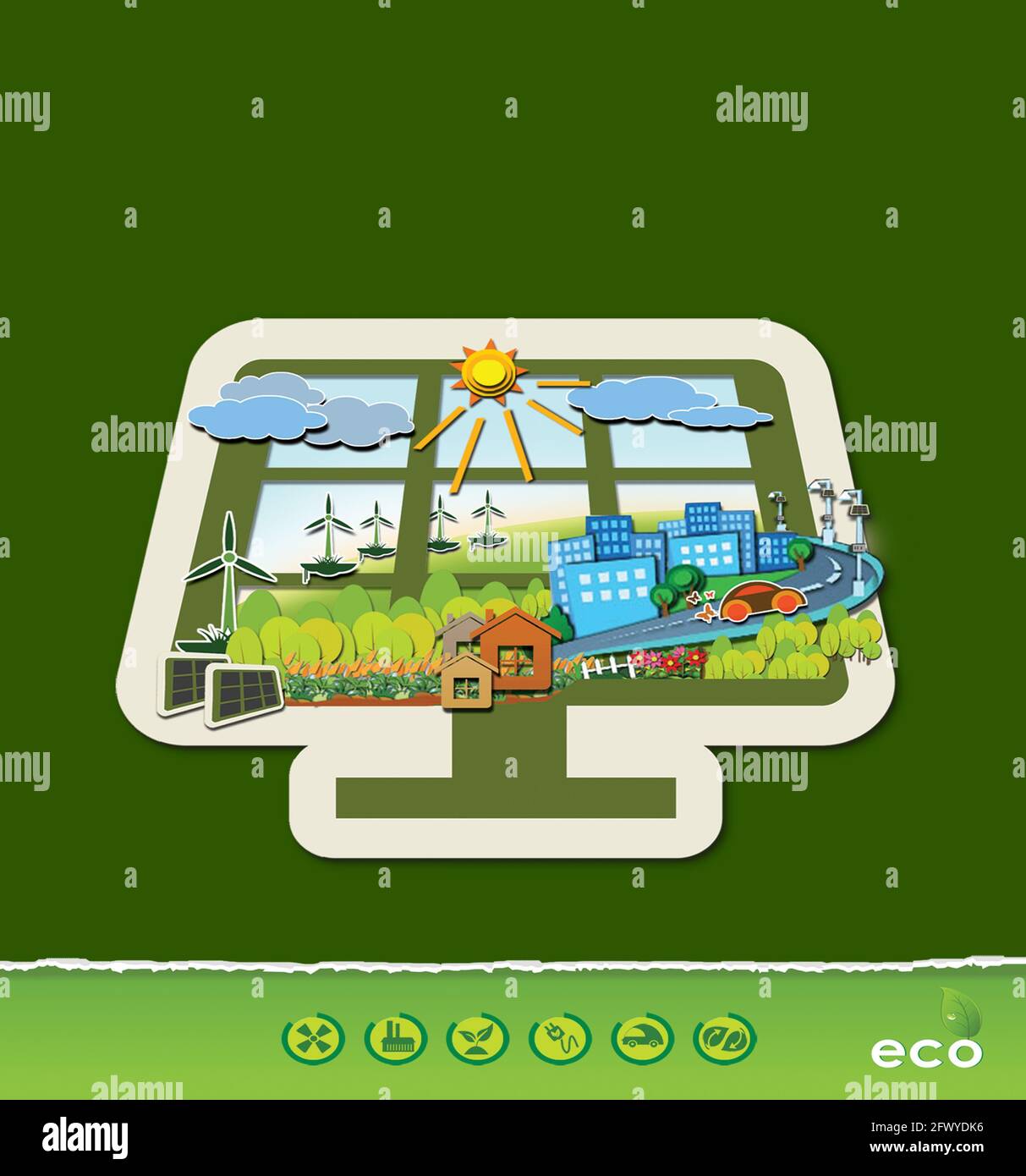 Save Earth Concept, Green Earth Layout Stock Photo - Alamy