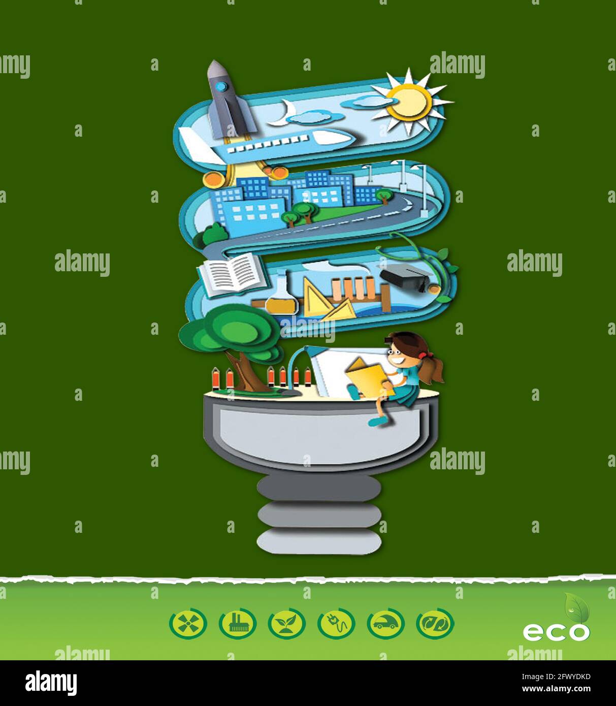 Save Earth Concept, Green Earth Layout Stock Photo - Alamy