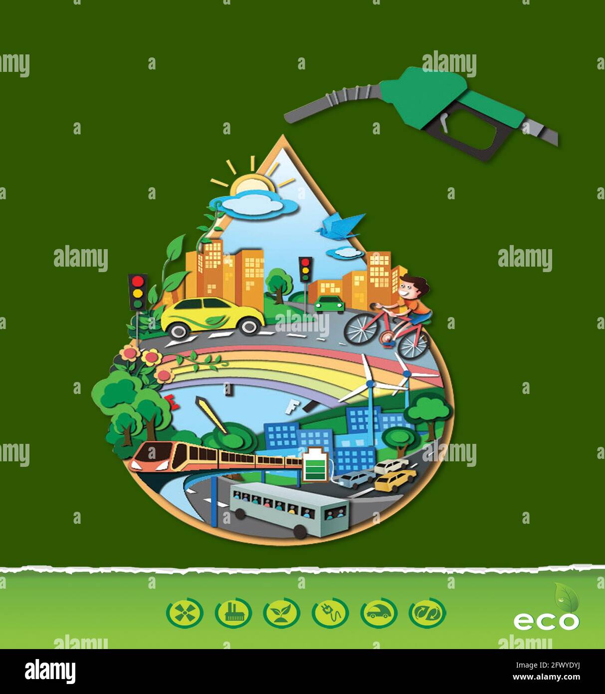 Save Earth Concept, Green Earth Layout Stock Photo - Alamy