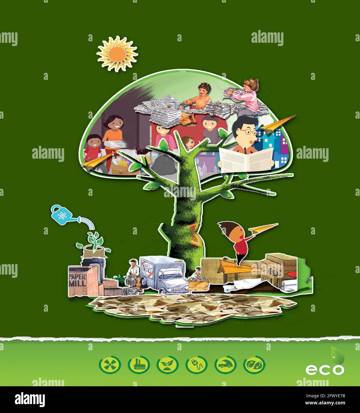 Save Earth Concept, Green Earth Layout Stock Photo - Alamy