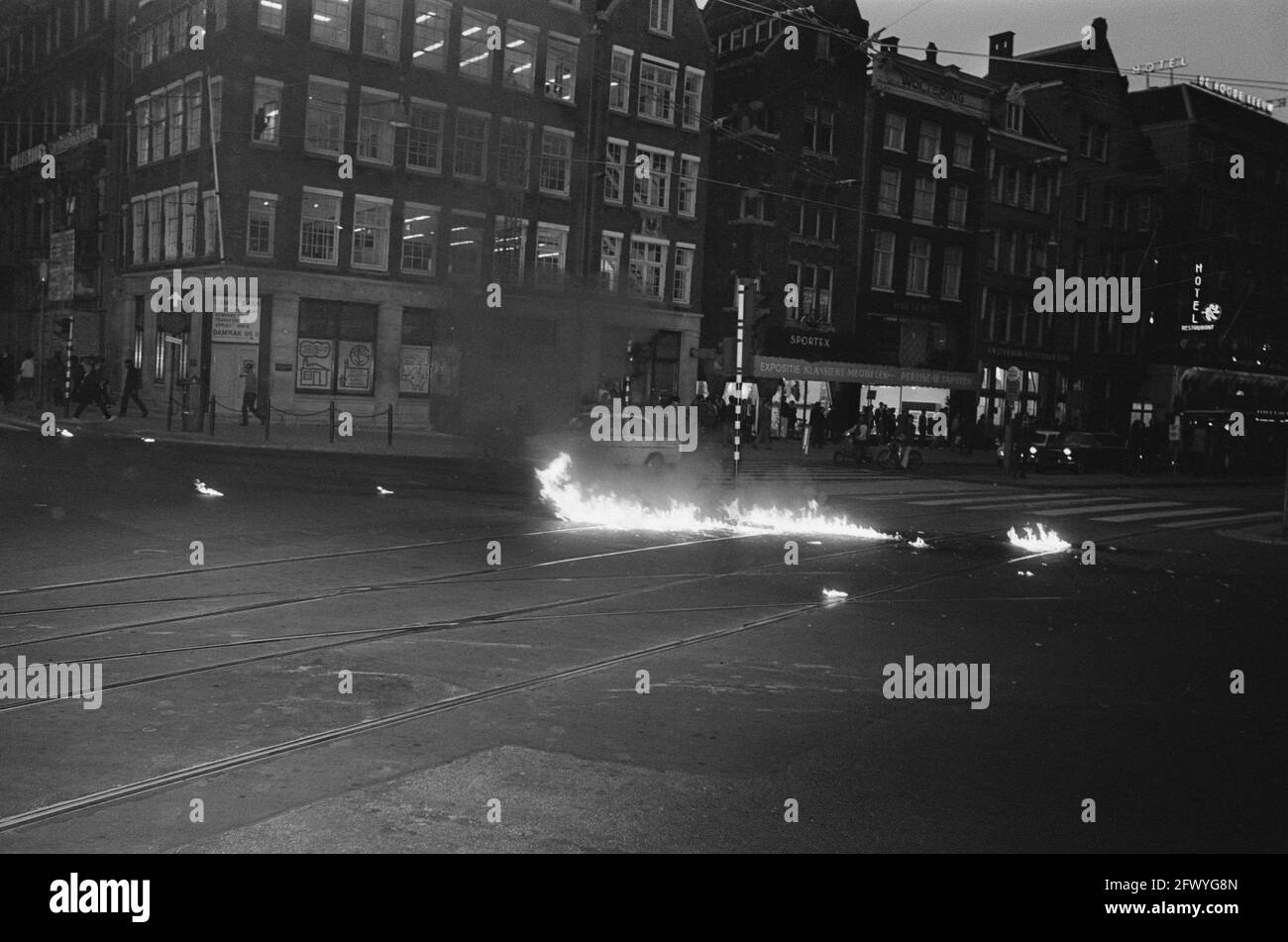 Riot in Amsterdam near Dam Square, August 26, 1970, RELLEN, The ...