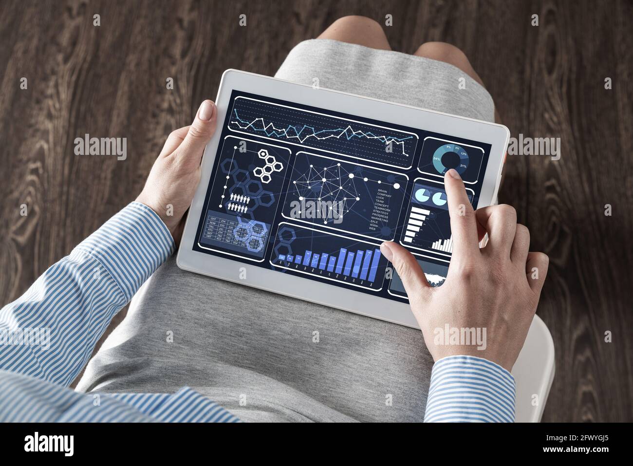 business woman with pad Stock Photo - Alamy