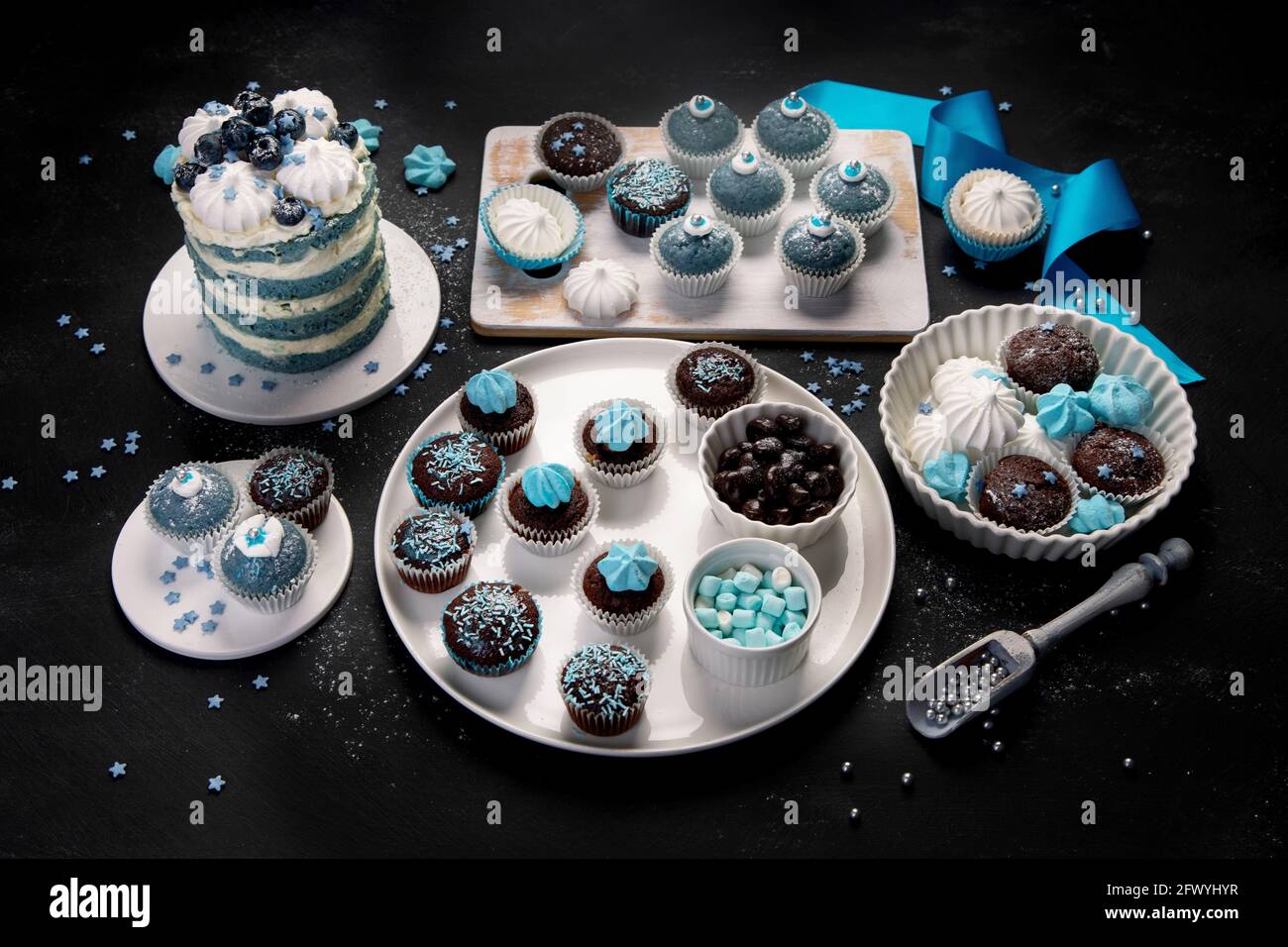 Blue Cupcakes Background