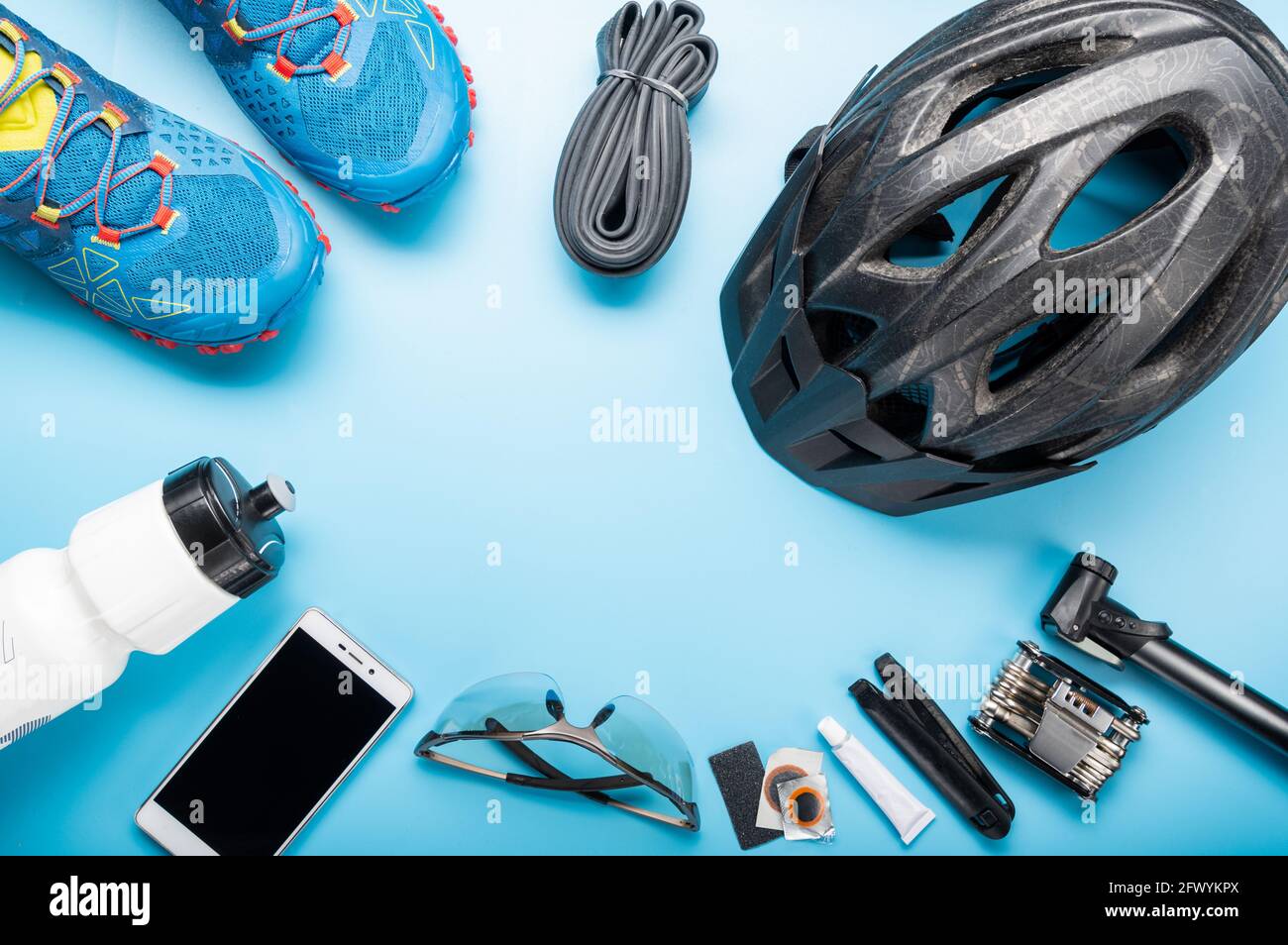 Essential things for a cyclist on the road. Cyclist travel tools ...