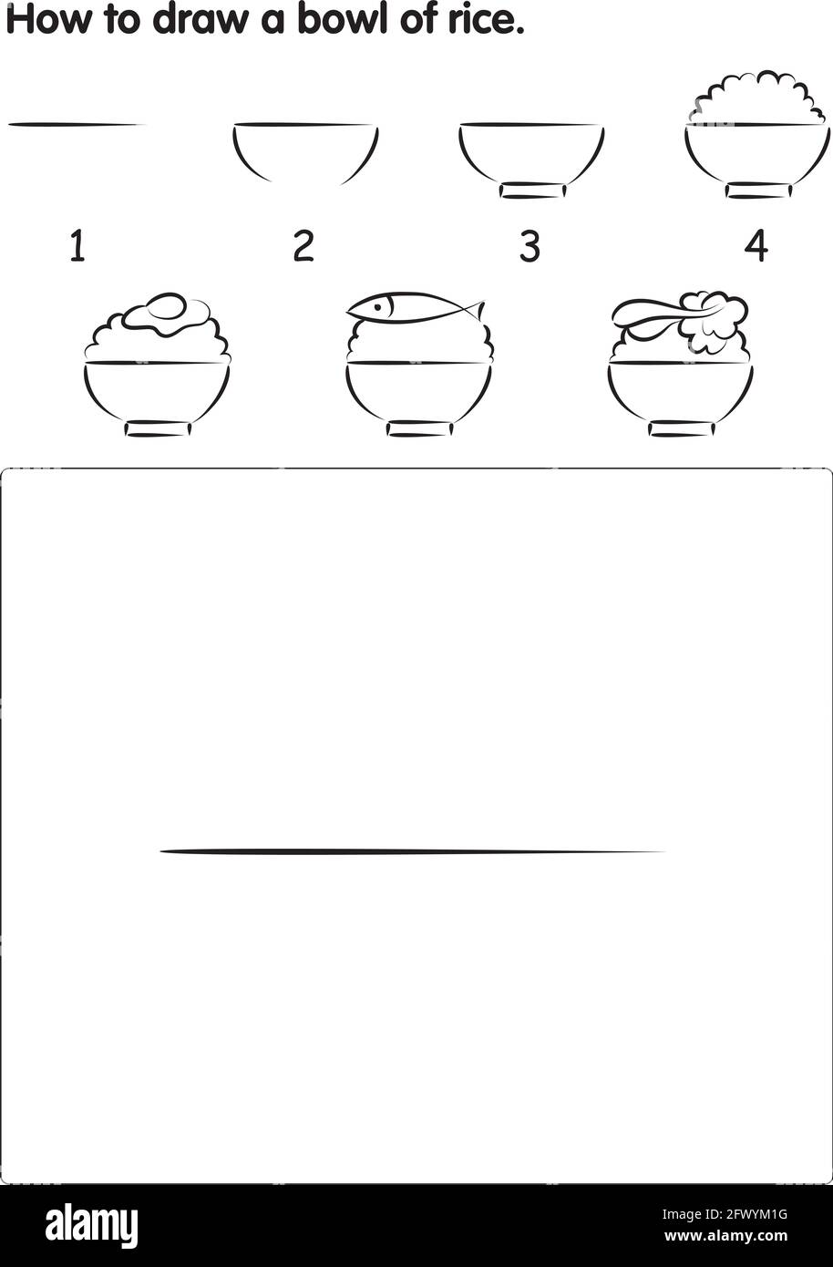 how to draw a bow of rice Stock Photo - Alamy