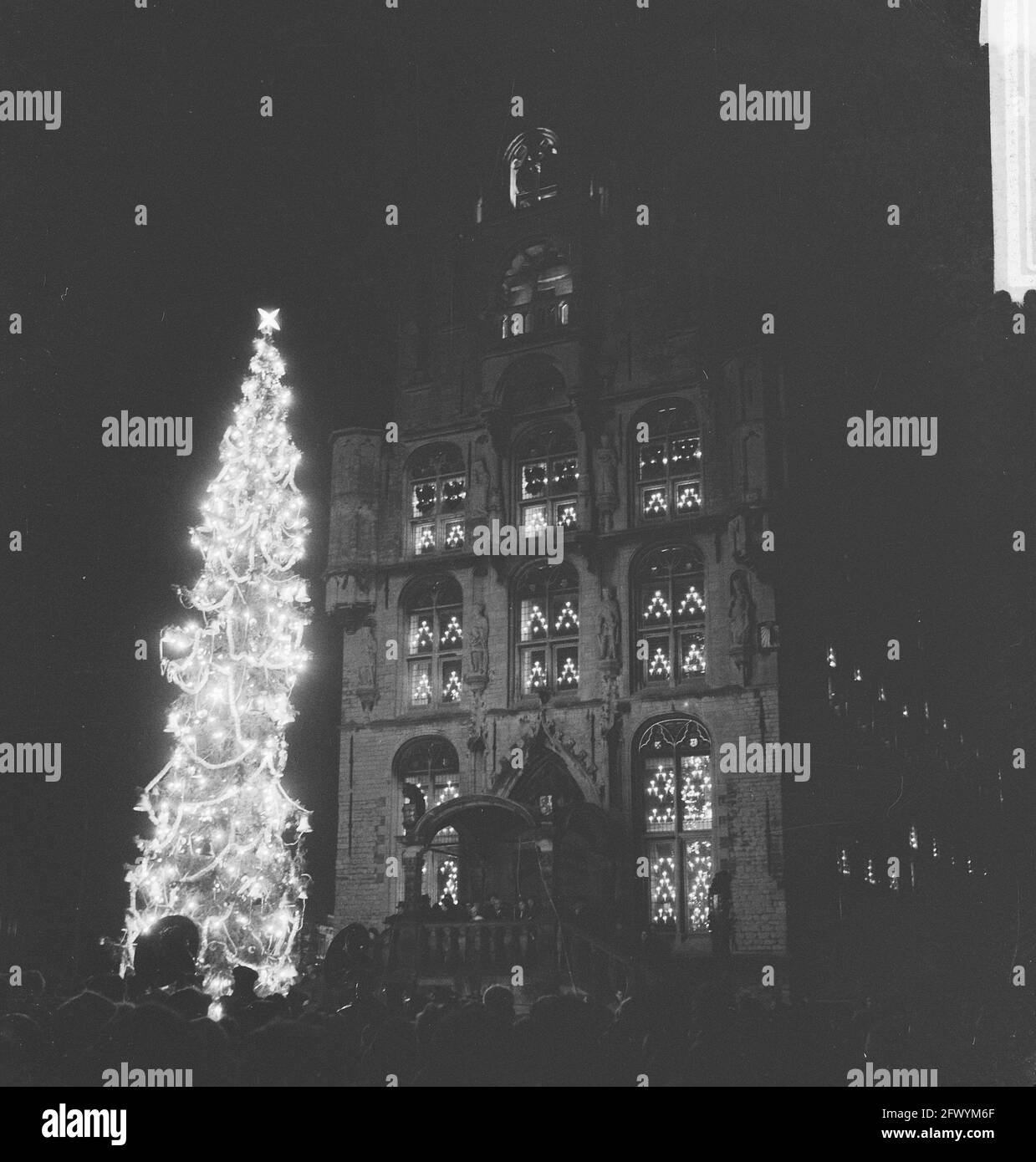 Giant Christmas tree in Gouda, December 19, 1961, The Netherlands, 20th ...